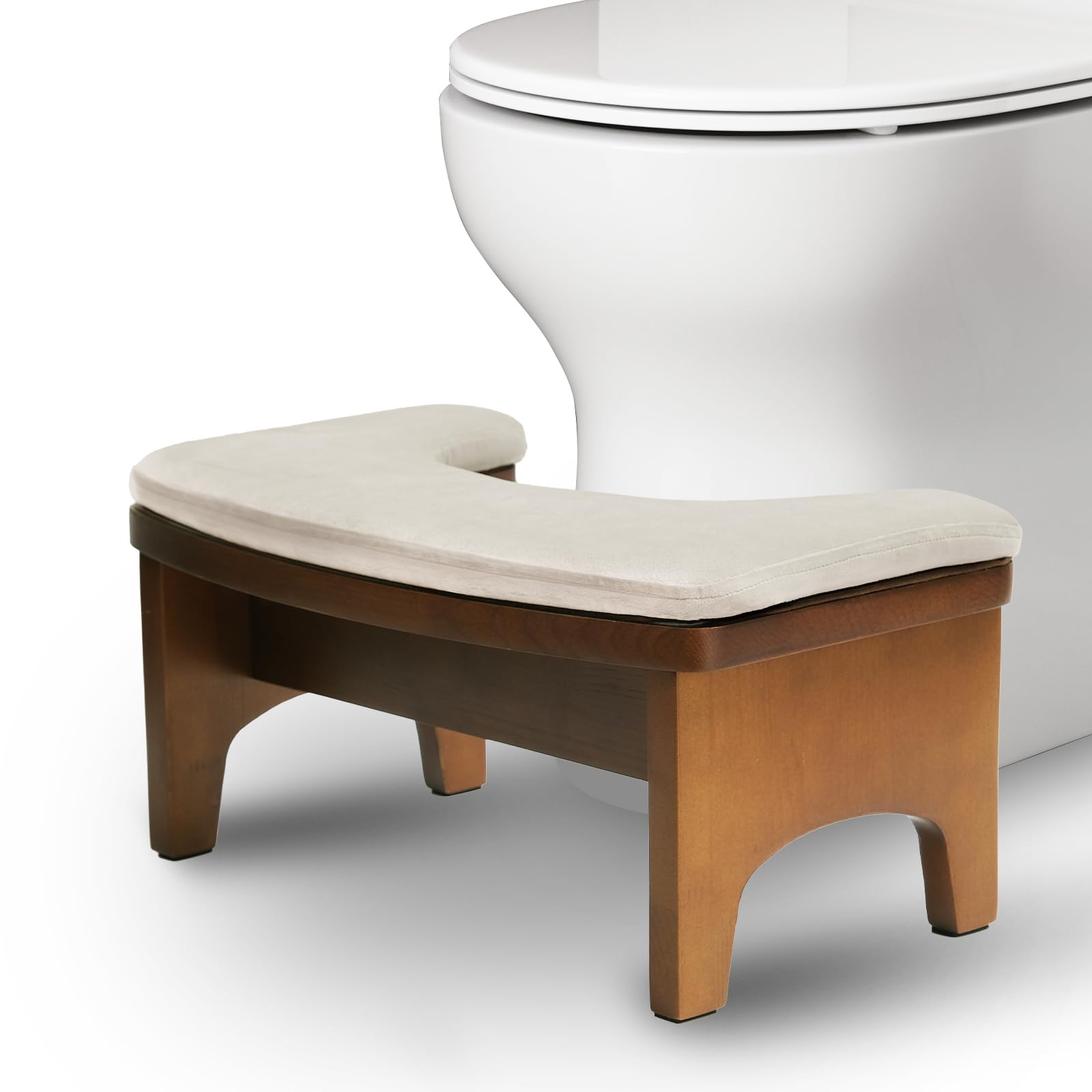 Toilet Stool, Wood Poop Stool, HOUCHICS 8 Inches Bathroom Stool, Poop ...