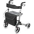 Amazon.com: HealthSmart Walker Rollator with Seat and Backrest ...
