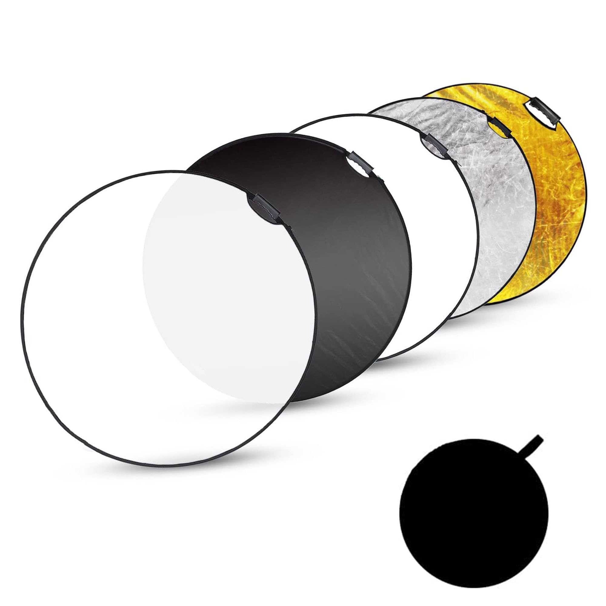 YUOCU 24 Inch/60cm Light Reflector Photography with Handle Grip, 5 in 1 ...