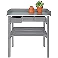 Amazon.com : Esschert Design Garden Work Bench, Gray : Patio, Lawn & Garden