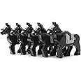 Amazon.com: Feleph Black War Horse Set with Saddles and Bridles for ...