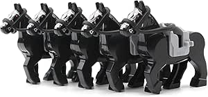 Amazon.com: Feleph Black War Horse Set with Saddles and Bridles for ...