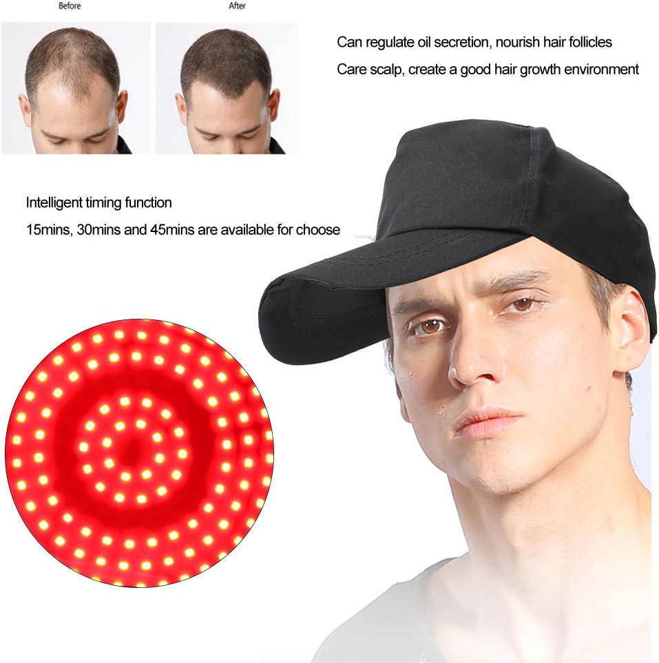 Hair Growth Hat Cap with Lamp Beads Female and Male Hair Loss Cap Hair ...
