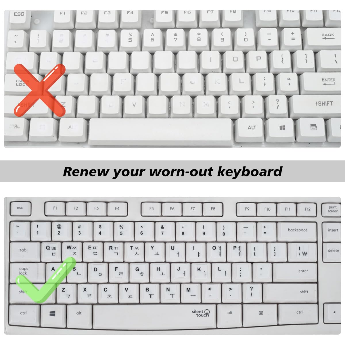 Mua 3PCS Korean Keyboard Stickers,Hangul Keyboard Sticker with White ...