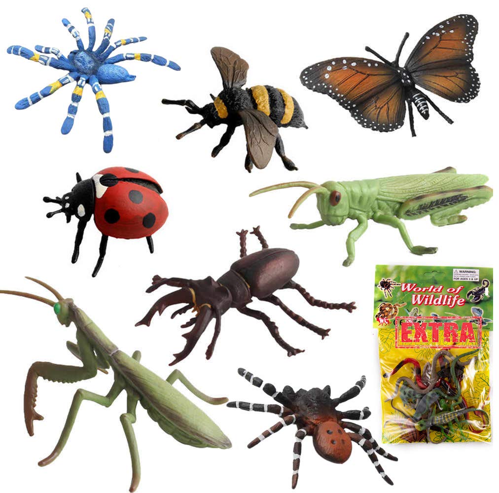 Buy Lynkaye 20 pcs Plastic Insects Lifelike Assorted Figures Realistic ...