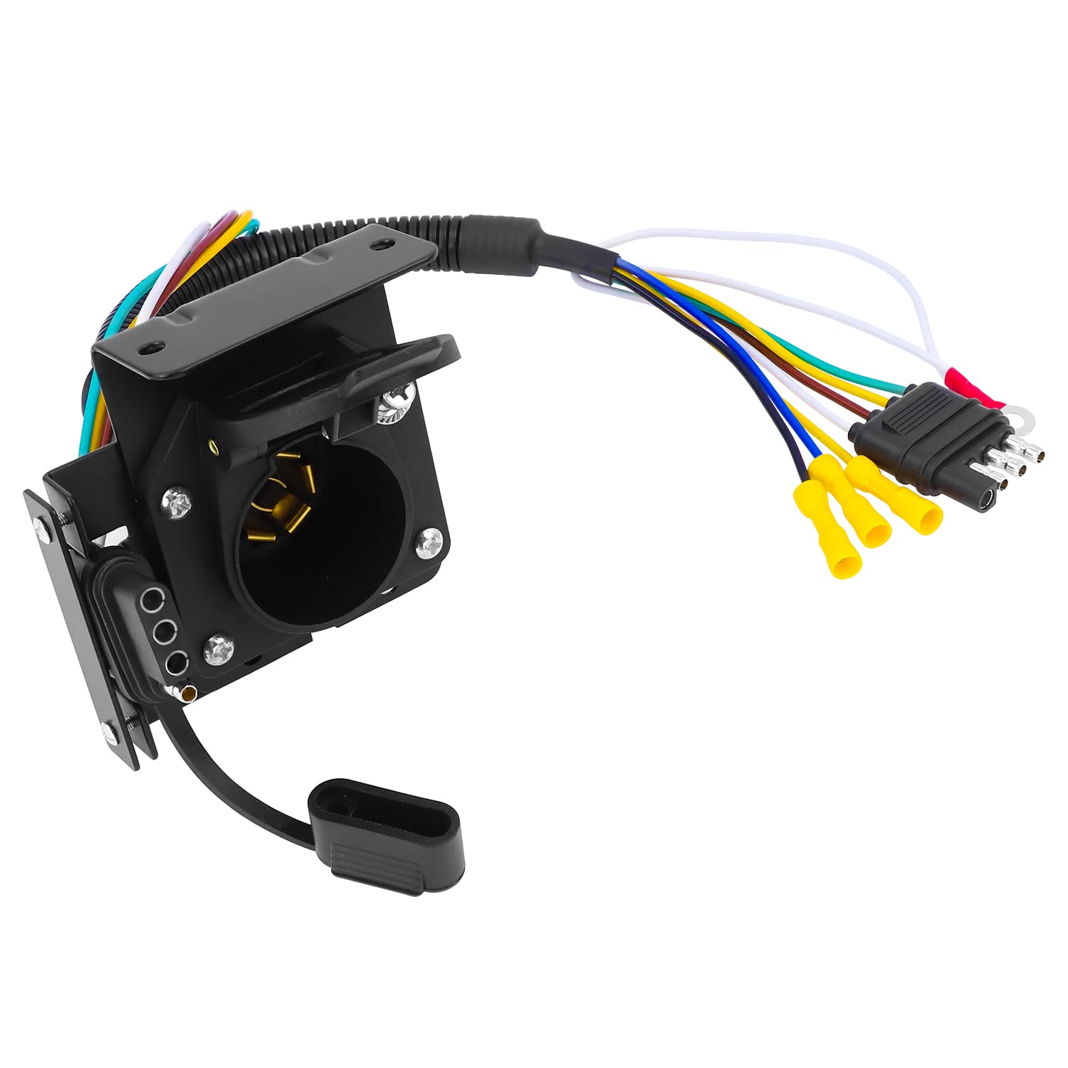 VKVXCLON Dual Output 4 Way Flat Vehicle Side to 7 Way RV Blade Wiring ...