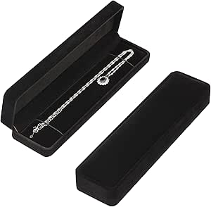 Amazon.com: 2 Pieces Long Velvet Jewelry Chain Necklace Gift Box Set ...