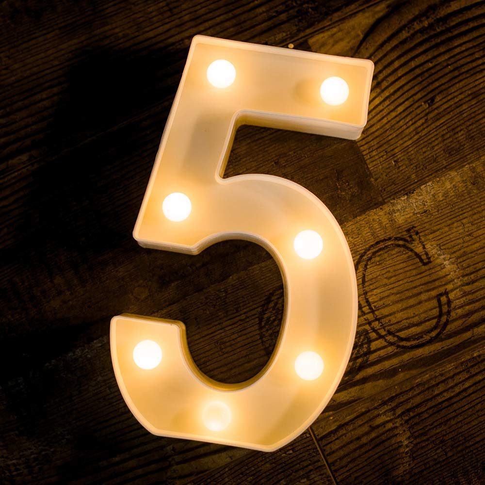 Buy Quace Battery Powered Led Marquee Number Lights Sign Light Up ...