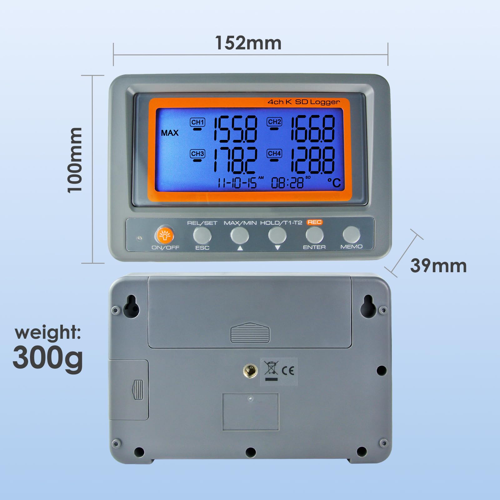 Mua Digital 4 Channel Thermocouple Thermometer Temperature Recorder ...