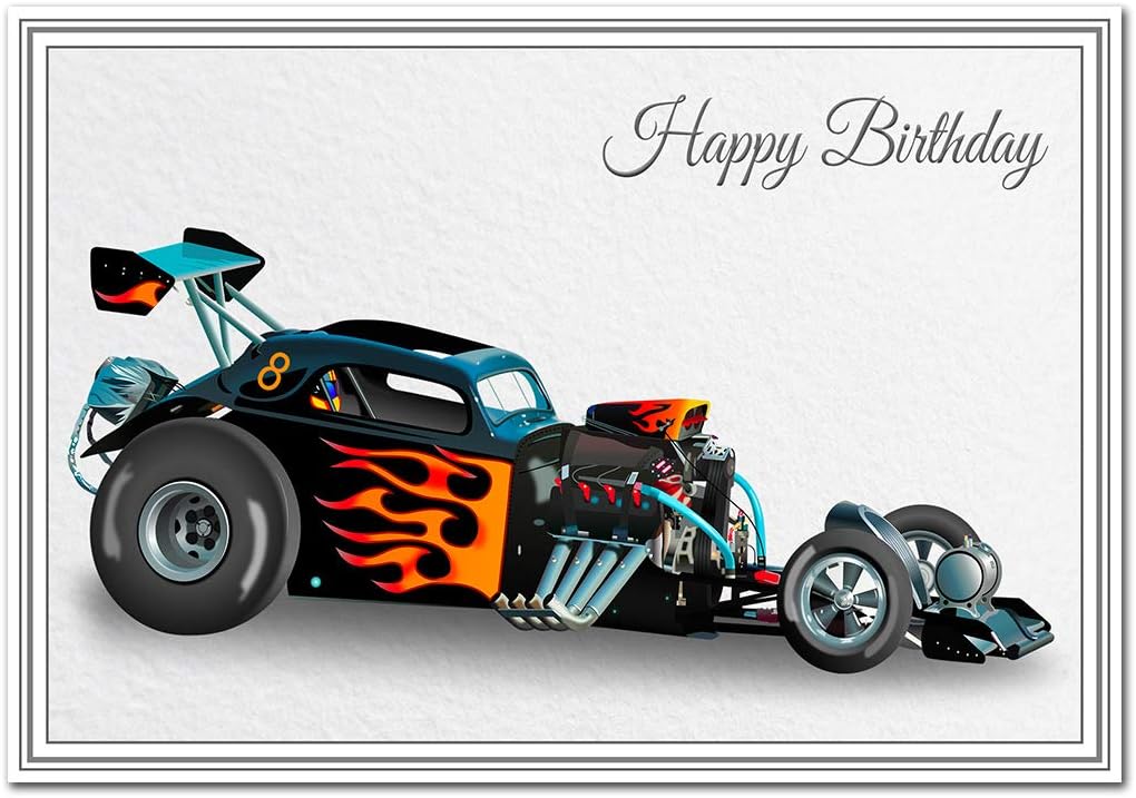 Stunning Birthday Card – Classic Dragster Racing Car – Unusual Unique ...