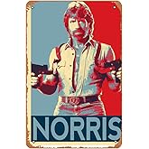 Amazon.com: Seadlyise Chuck Norris Poster Metal Tin Sign Vintage Retro ...