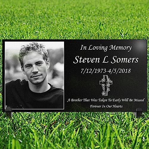 U&ME Cemetery Memorial Stones Personalized Black Granite Headstone DIY ...