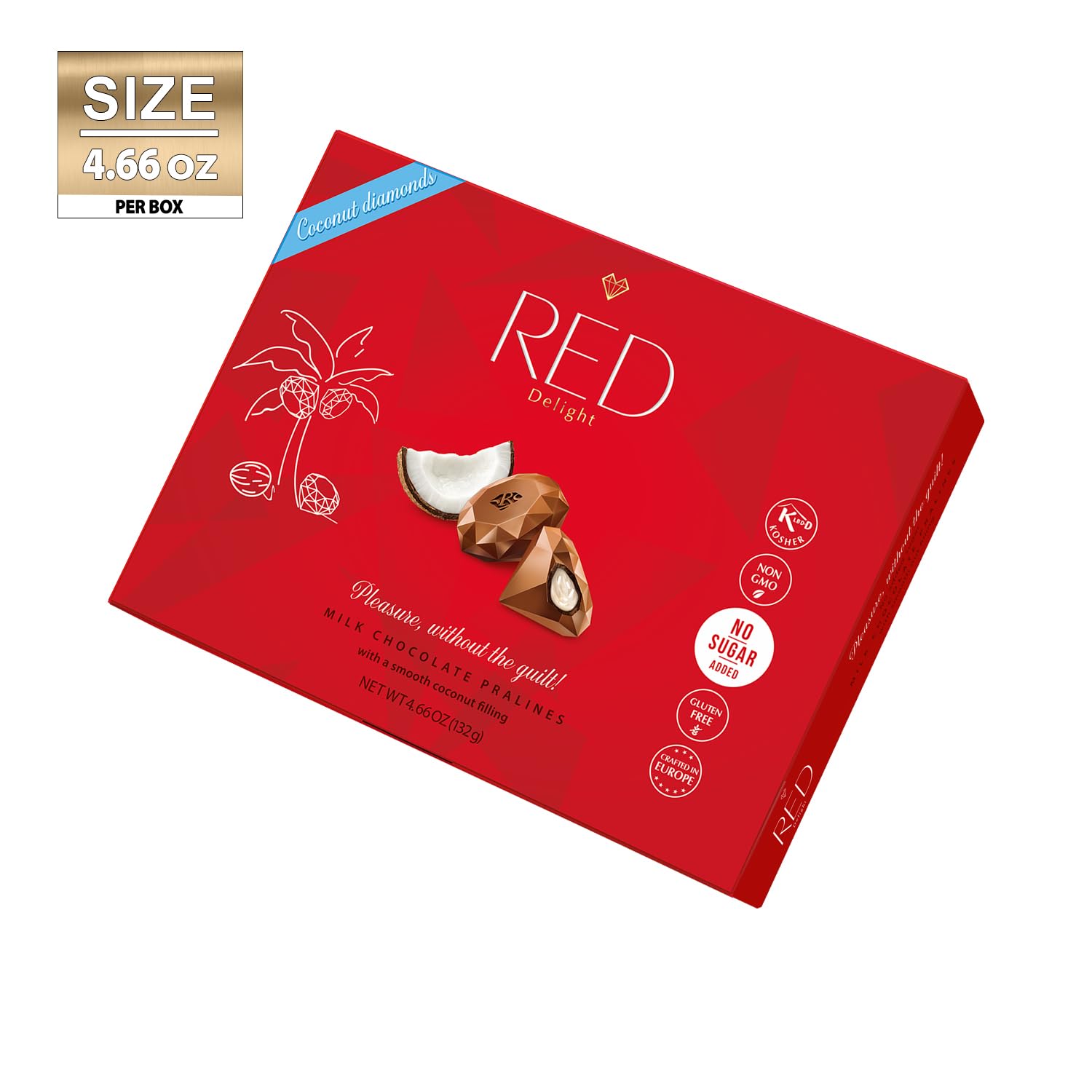 Mua RED Delight Milk Chocolate Diamond Truffles with Coconut Filling ...