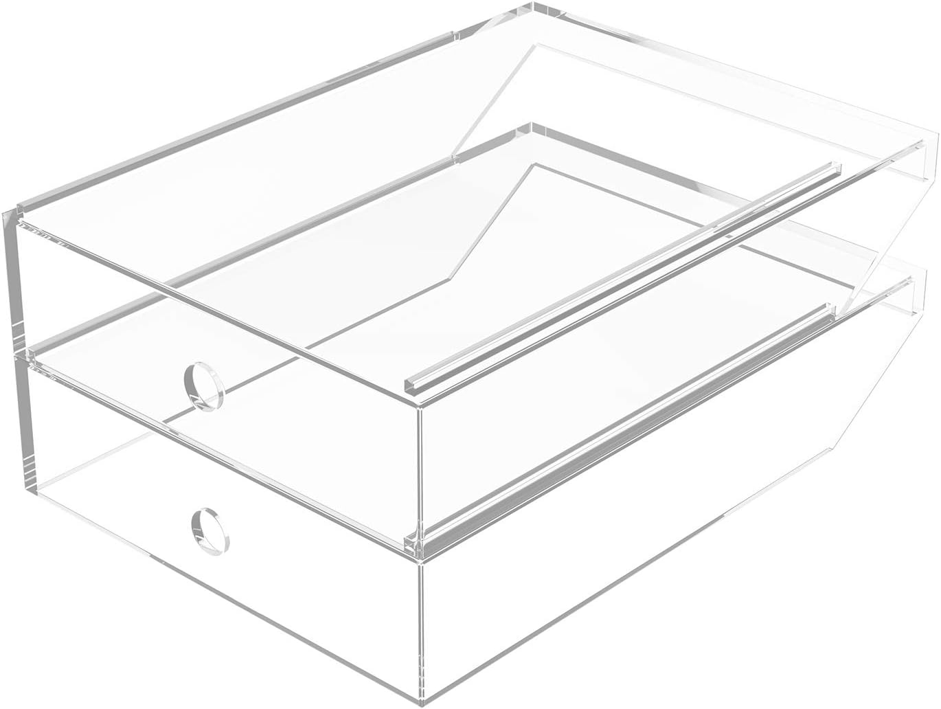 EXPUTRAN Stackable Acrylic File Tray, 2 Tier Organizer, Tray File ...