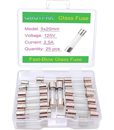 5 Amp 125 Volt Fuse For Fan Plug 50 Pcs 2.5A 125V Glass Fuses ...