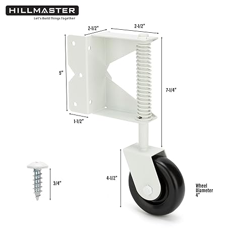 Mua HILLMASTER 4 Inch Gate Wheel Gate Caster Kit with Spring Loaded for ...