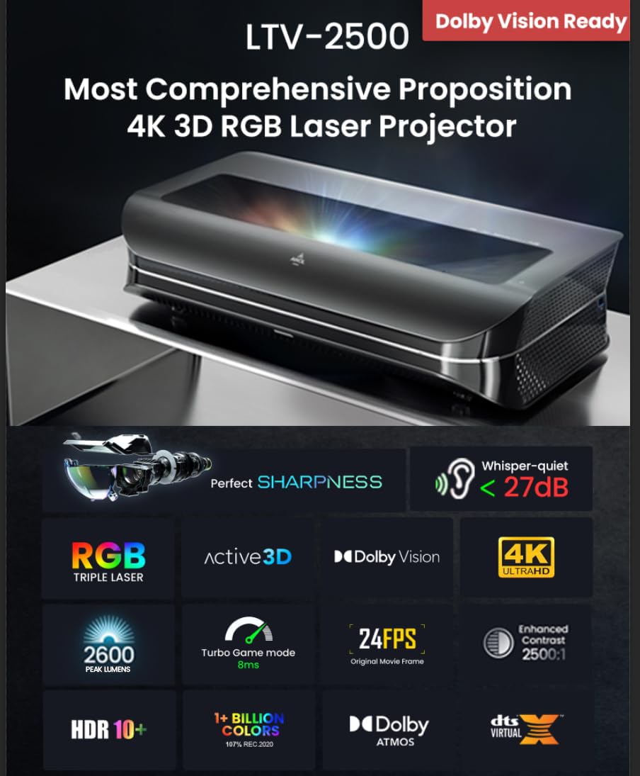 Mua LTV-2500 4K UHD Ultra Short Throw Triple Laser Projector with Dolby ...
