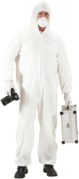 Mega_Jumble® Men's Crime Scene Investigator Jumpsuit, Mask & Gloves ...