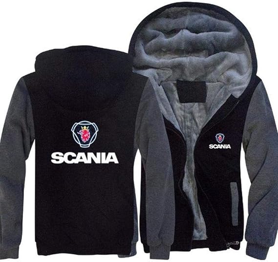 SCANIA Hooded Printed Sweater Jacket Warm Zip Hoodie Coat Sports ...