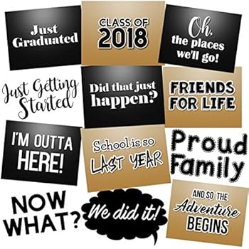 Amazon.com: Class of 2018 Funny Graduation Photo Booth Props Kit Party ...