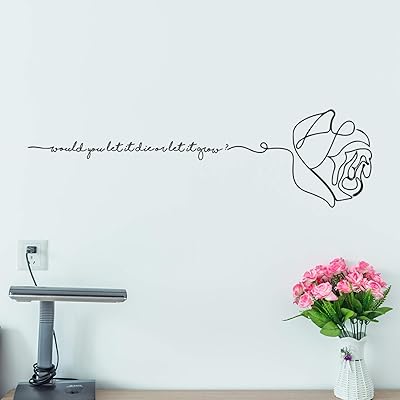 Buy Rose Wall Art Decals Poetry Stickers Let It Grow Flower Graphic ...