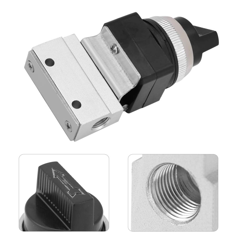 2-Way Pneumatic Valve, MOV-01 2-Position G1/8 Hand Control Air Pneumatic Mechanical Valve for ...