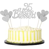Silver Acrylic Custom 25 Years Blessed Cake Topper, 25th Birthday Cake ...