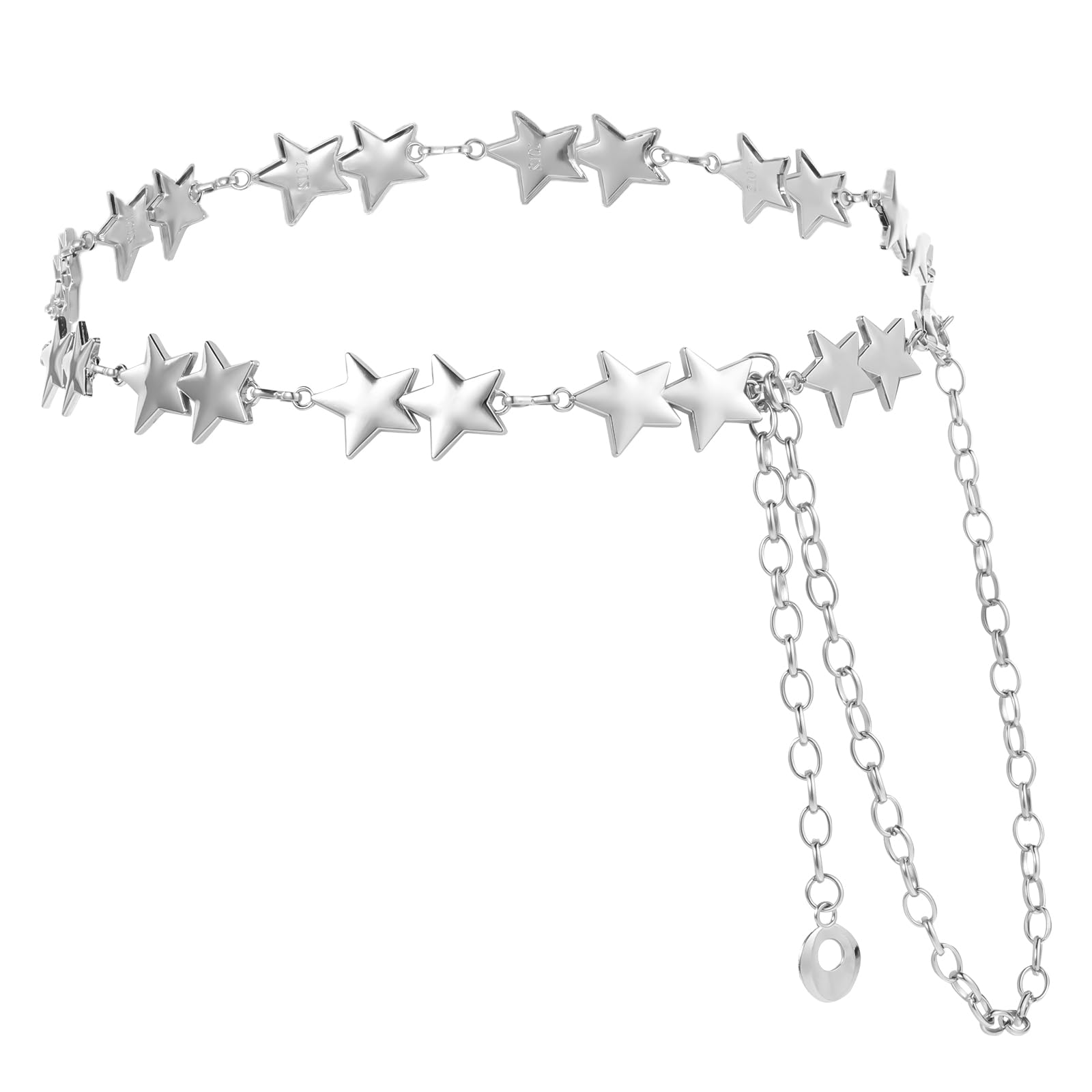 Lnngub Silver Waist Chain,Star Chain Belt Star Waist Chain Silver Star ...
