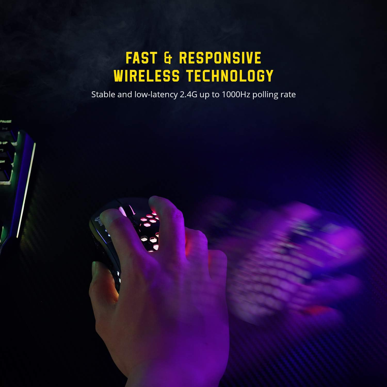 DREVO Falcon Wireless Lightweight Gaming Mouse with Full RGB, PAW3335 ...