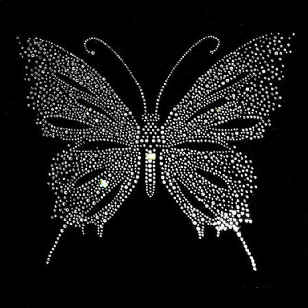 Amazon.com: Yushen Shiny Butterfly Rhinestone Iron on Hotfix Transfer ...