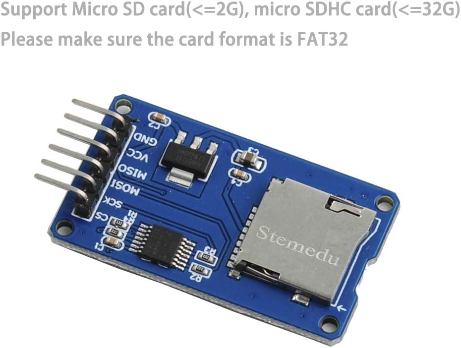Stemedu Micro SD Card Module with SPI Interface, for Arduino Raspberry ...