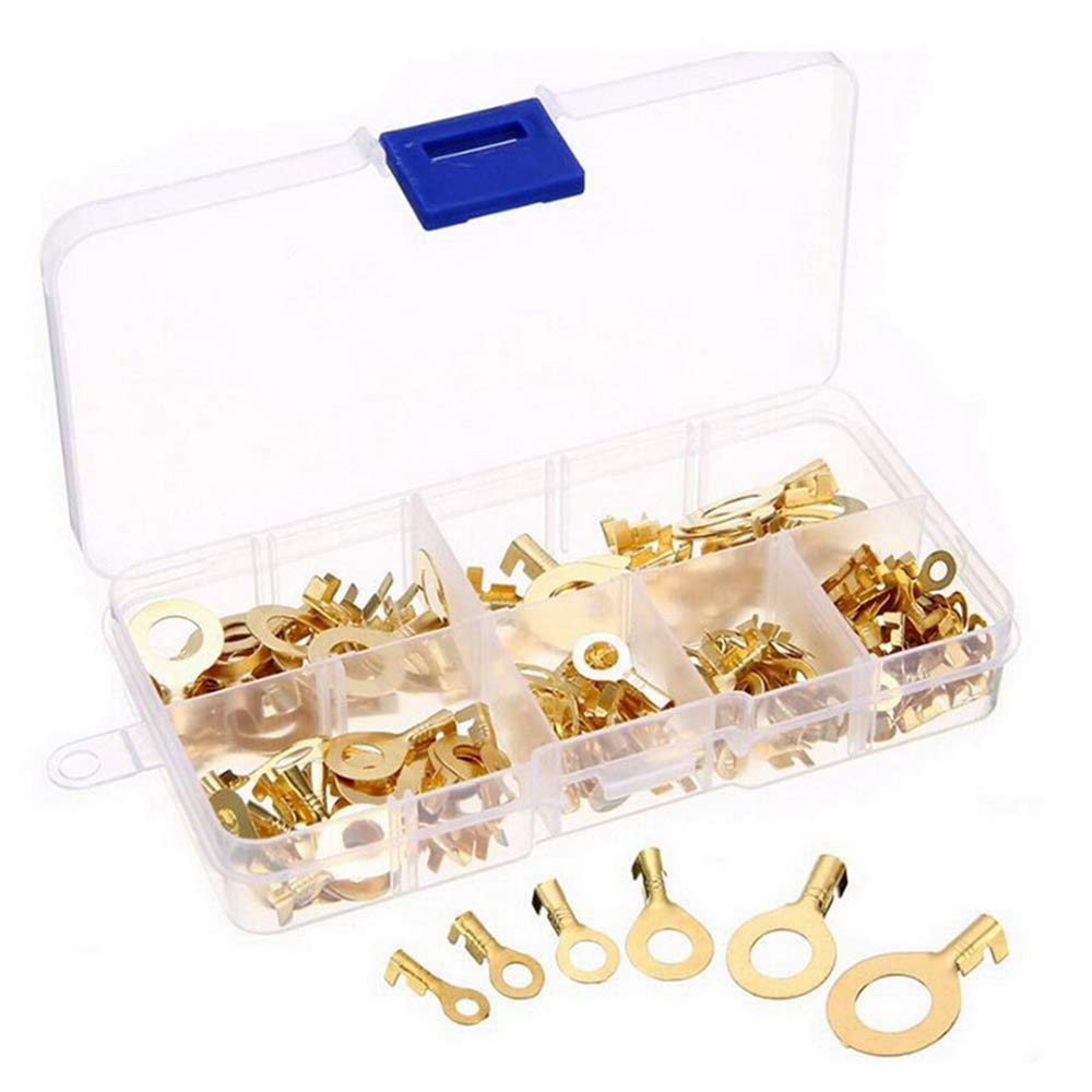 150Pcs Copper Ring Terminal Open Barrel Splice Cable Lug Wire ...