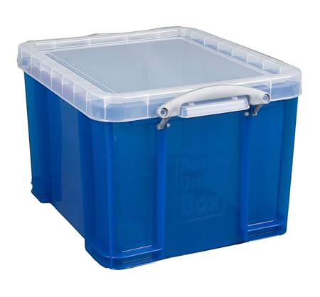 Really Useful 35TBCB 35 Litre Storage Box in Card - Transparent Blue ...