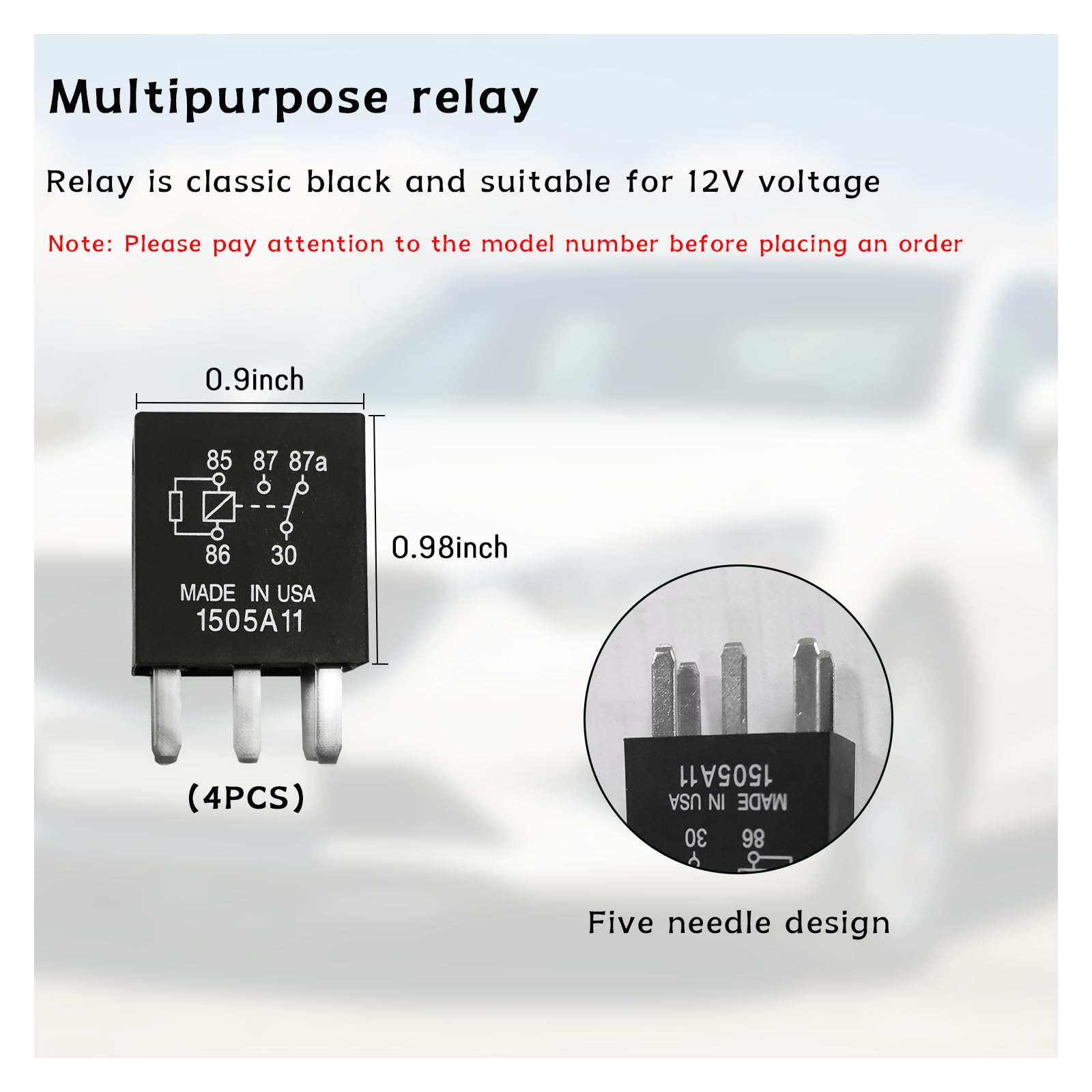 Mua Sylvil 4 PCS Power Relay, 5 Pin Multi Purpose Auto Fuel Pump Relay ...