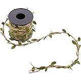 Tenn Well 66Ft Natural Jute Twine, 5MM Burlap Leaf Ribbon with ...