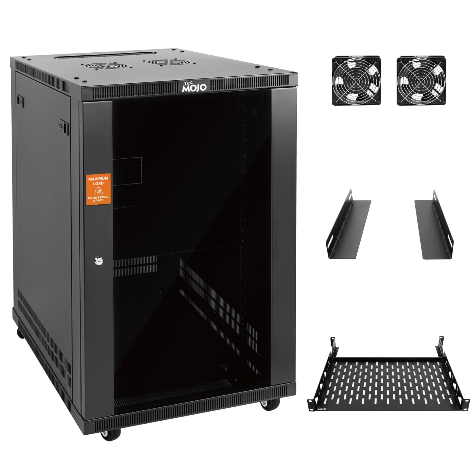 Tecmojo 18U Wall Mount Rack,18U Rack 23.6 Inch Depth,Hold Up to 176 Lbs ...