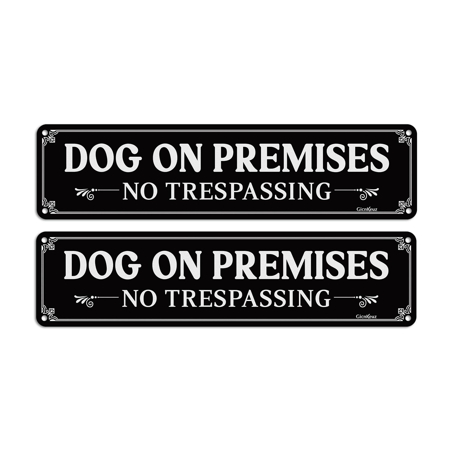 GicnKeuz No Trespassing Dog On Premises Sign, 12"×3" Beware Of Dog ...