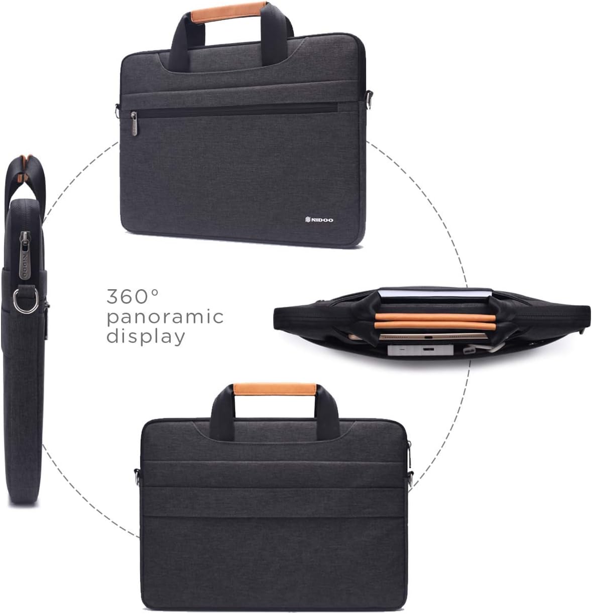 NIDOO 15 Inch Laptop Briefcase Handle Bag Carrying Water-Resistant ...