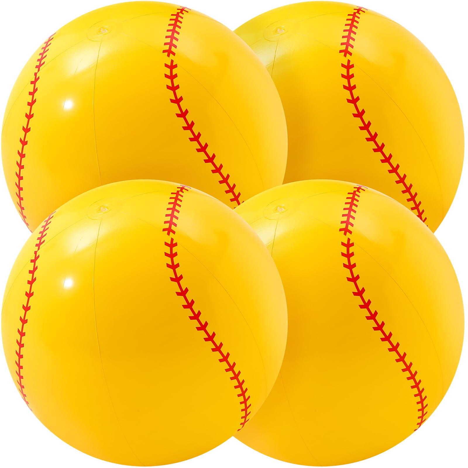 Poen 4 Pcs 27 Inch Inflatable Softball Beach Ball for Summer Beach Game ...