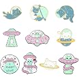 Amazon.com: SHIDXIB 10Pcs Creative Cartoon Alien Cat DIY Metal Pin ...