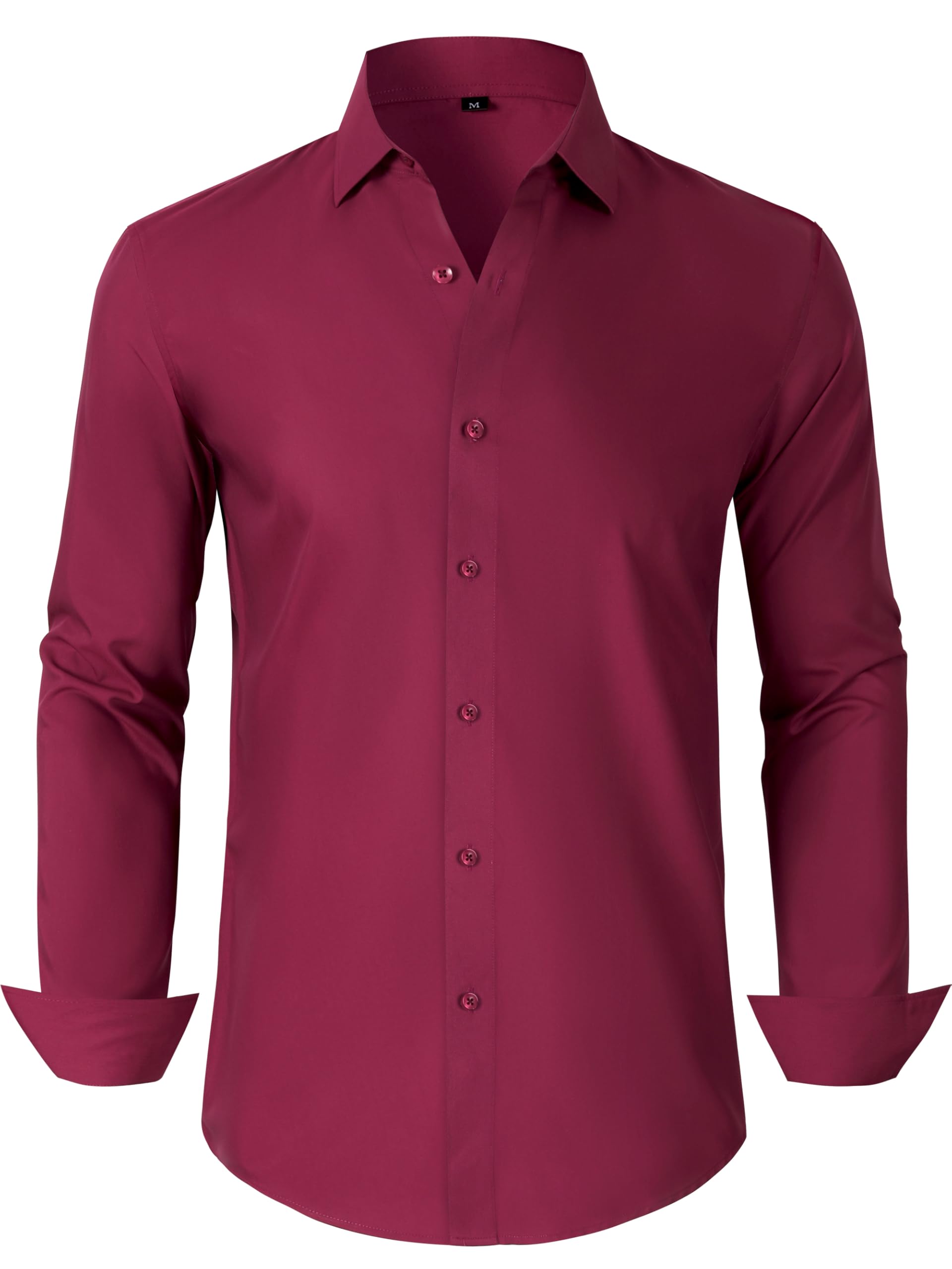 GIANZEN Mens Grade 3.5 Wrinkle-Resistant Dress Shirts Men's Wine Red ...