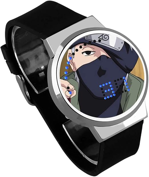 Naruto - Reloj LED impermeable con pantalla táctil, Cinturón negro de ...