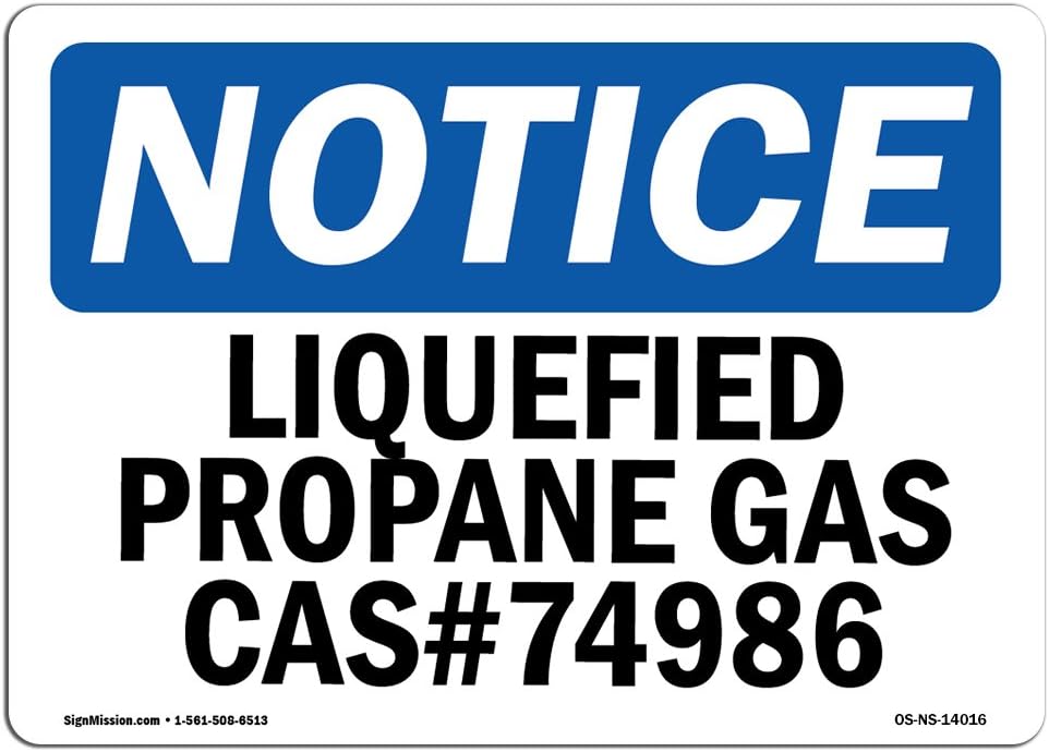 Amazon.com: OSHA Notice Signs - Liquefied Propane Gas Cas# 74986 ...