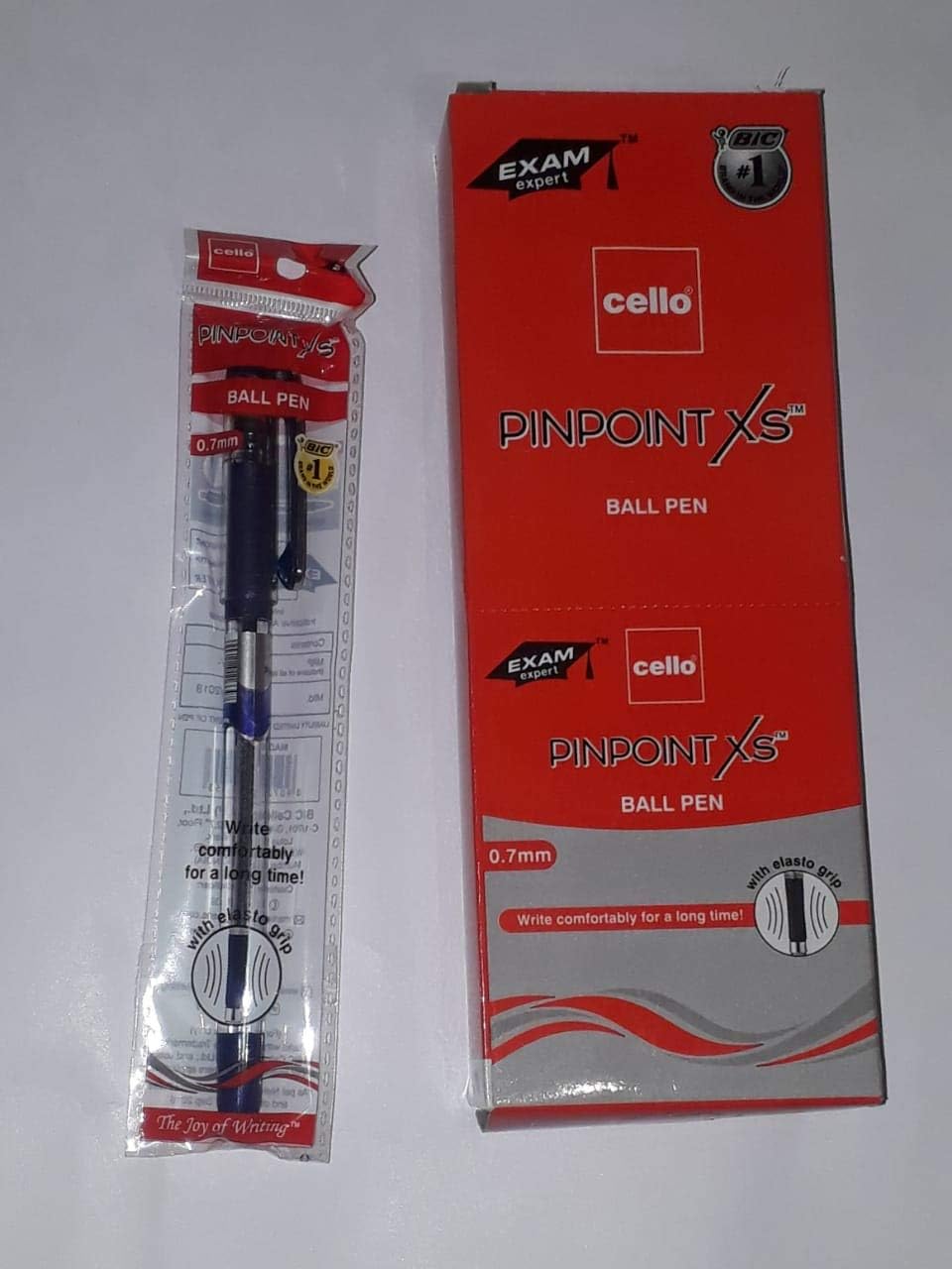 10 X Cello Pinpoint Fine Write Ball Point Pen Blue Ink 0.5 Mm Tip ...