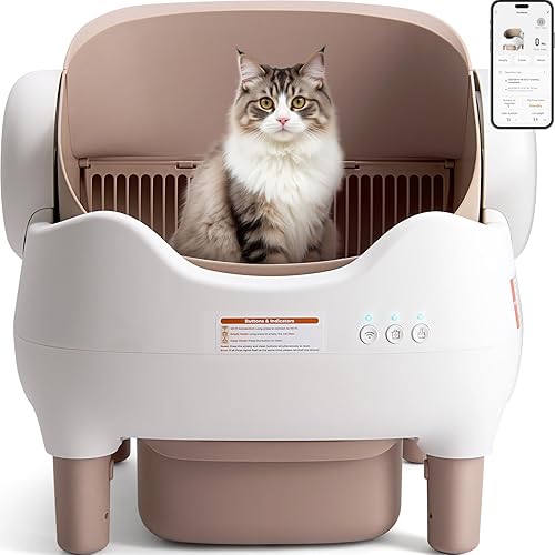 KITPLUS Self Cleaning Litter Box, Automatic Cat Litter Box with APP ...