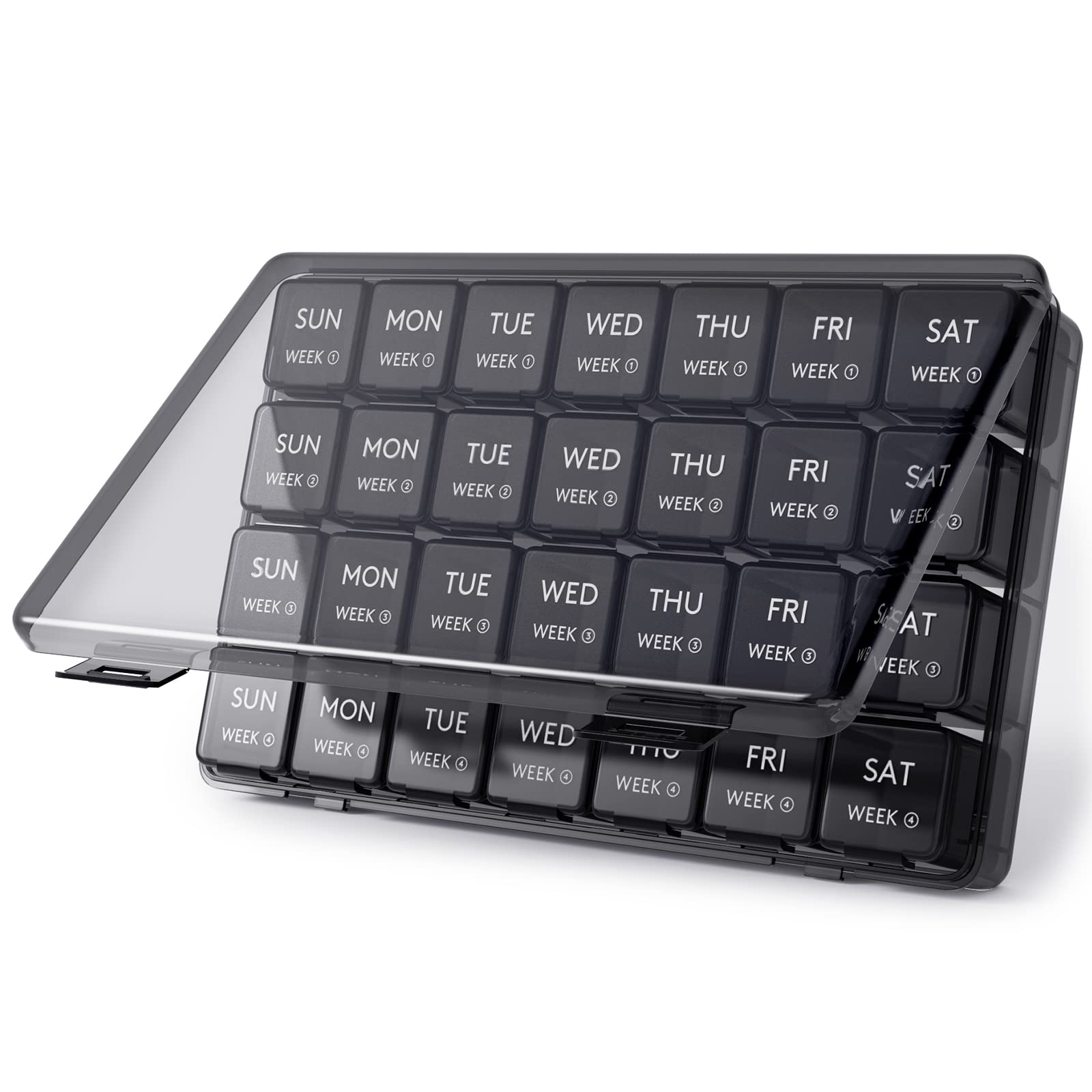 Lifewit Monthly Pill Organizer, 28 Day Pill Box, 4 Weeks One Month Pill ...