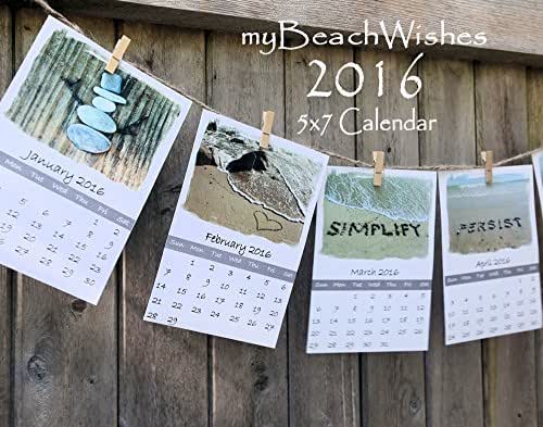 Amazon.com: 2016 Beach Theme Calendar by myBeachWishes- 5x7 loose leaf ...