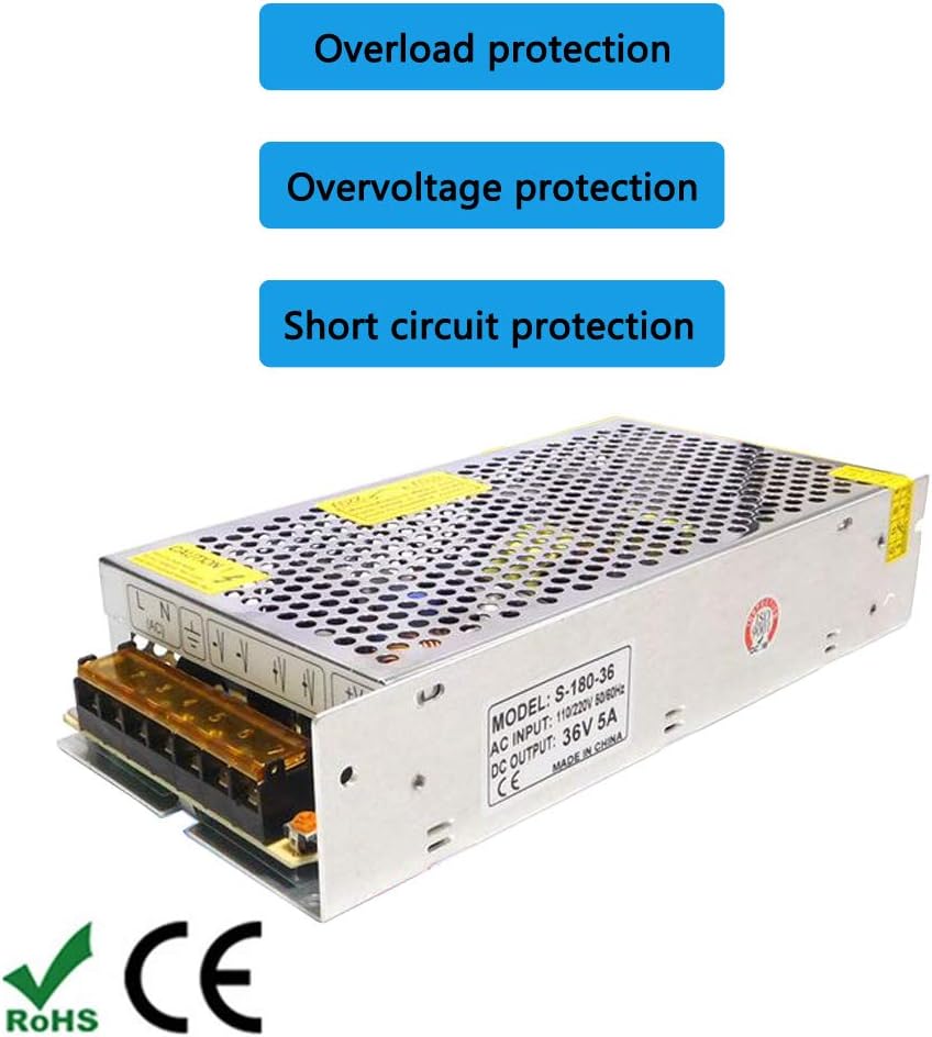 DC 36V Switching Power Supply Universal Regulated AC 110/220V to DC 36V 10A 360W Transformer ...