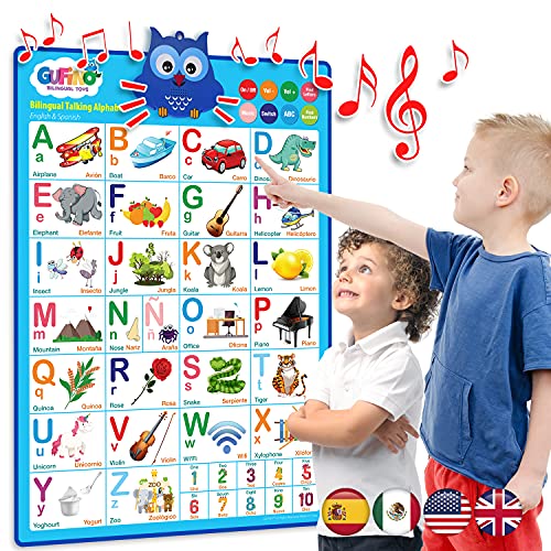 Bilingual Talking Alphabet Poster for Toddlers - English & Spanish ABC ...
