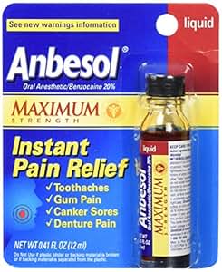Amazon.com : Anbesol Liquid Maximum Strength, 0.41 oz : Health And ...
